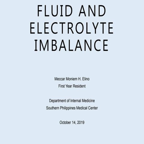 Fluid and electrolyte imbalance mec | PPTX
