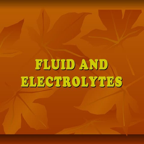 Fluid and electrolytes | PPT | Lung and Respiratory Health | Diseases ...