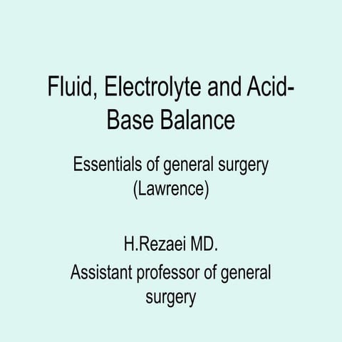 Dyselectrolytemia | PPTX