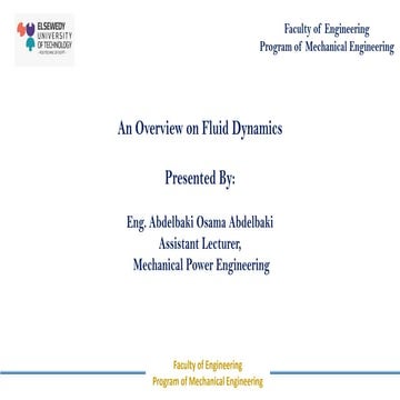 fluid dynamics overview presentation (simple overview) | PDF