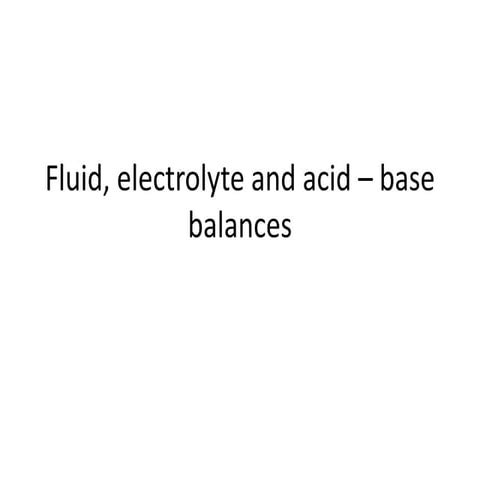 Fluid And Electrolytes | PPT
