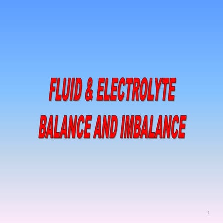 Fluid electrolyte balance | PDF