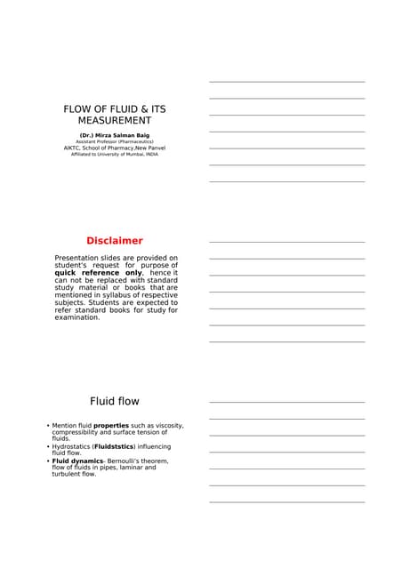 Flow patterns and types of flow | PPT