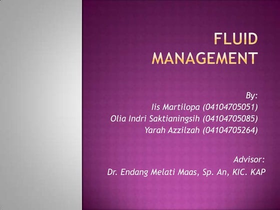 Fluids and Electrolytes | PDF