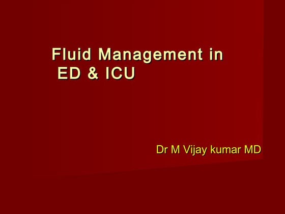 Fluid management in ICU | PPT