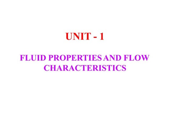 Fluid Mechanics for Basic peopertiesof Fluids | PPT
