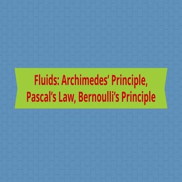 Fluid Mechanics Slideshow Deck for Learning | PPTX