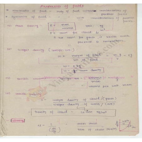 Fluid Mechanics 2 (FM) Mechanical Engineering Handwritten classes Notes ...