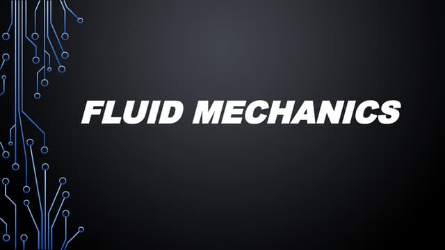 Fluid Mechanics : Properties of fluid: numerical : part 1 | PPTX