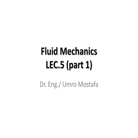 Fluid Mechanics for civil engineers fluid dynamics | PDF
