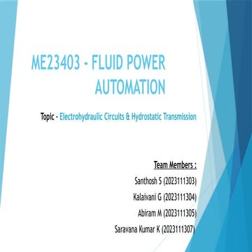 Fluid Power Automation - Hydrostatic Transmission and Electrohydraulic ...