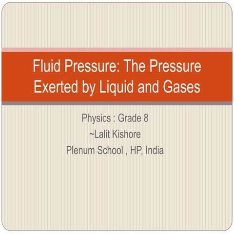 Fluid Pressure | PPT