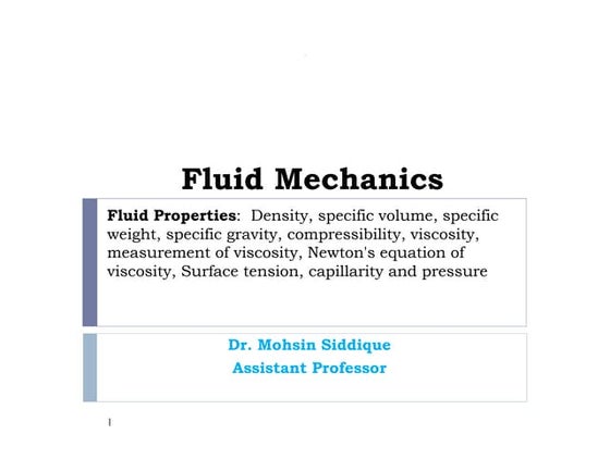 Fluid Mechanics - Problems on viscosity | PPTX