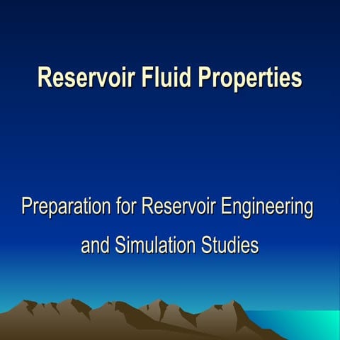 Fluid properties course for reservoir engineering | PPT