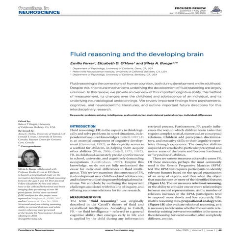 Fluid reasoning and the developing brain | PDF