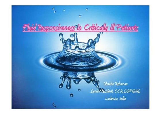 Fluid management in ICU | PPT