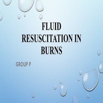 Fluid calculation for burn | PPT