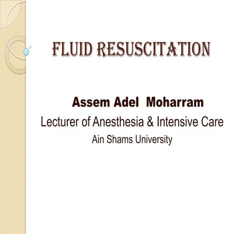 Fluid resuscitation | PPTX
