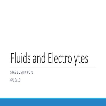 Fluids and Electrolytes Introduction ions | PPTX