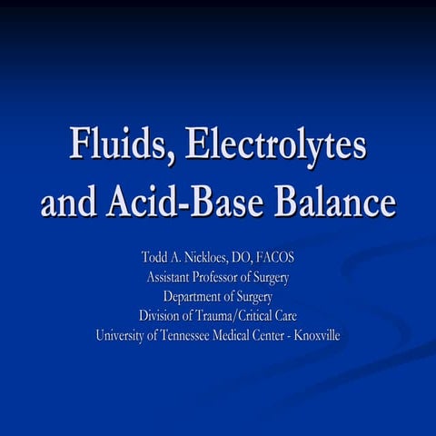 Fluids electrolytesandacid basebalance | PPT