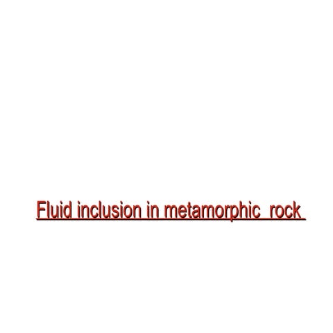 Fluids inclusion of metamorphic rocks | PPT