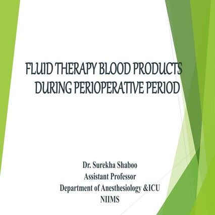 fluids therapy perioperative presentation | PPT