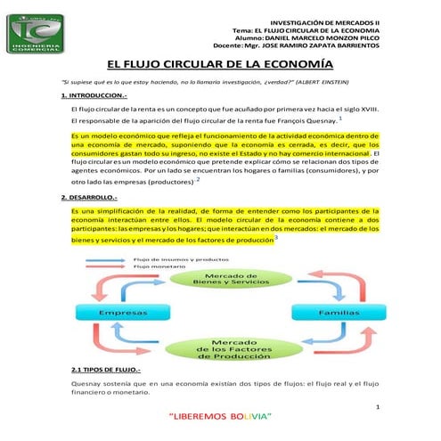 Flujo circular de la economia. | DOCX