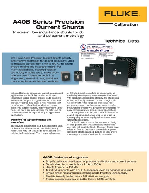 Fluke Data Acquisition System Selection Guide. Hubungi PT. Siwali Swantika 021-45850618 | PDF