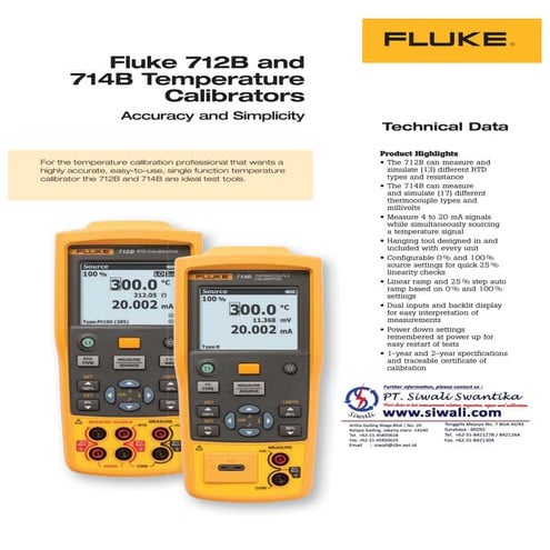 Fluke 714B Thermocouple Calibrator, Yellow Brown Black Red, 40% OFF