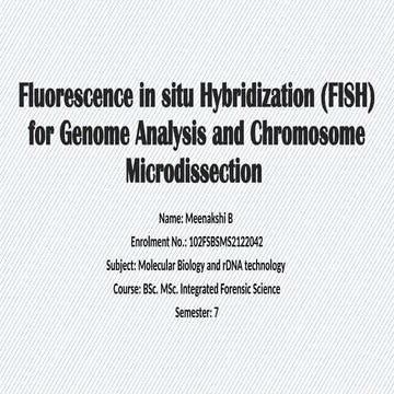 Fluorescent in situ hybridization (FISH) | PPTX