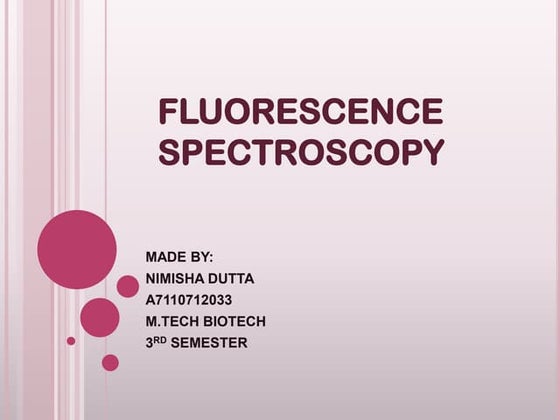 fluroscence spectroscopy | PPT | Chemistry | Science