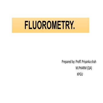 FLUORIMETRY | PPTX