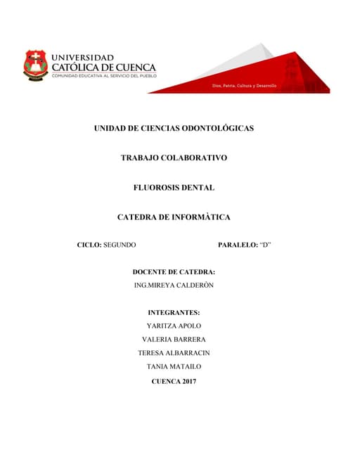 Indice de Dean. Fluorosis dental | PPT