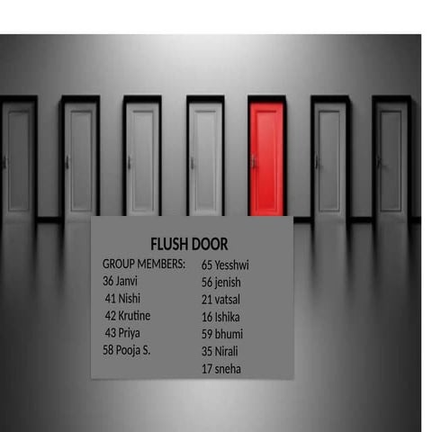 FLUSH DOOR for door casetudy architecture interior students | PPTX