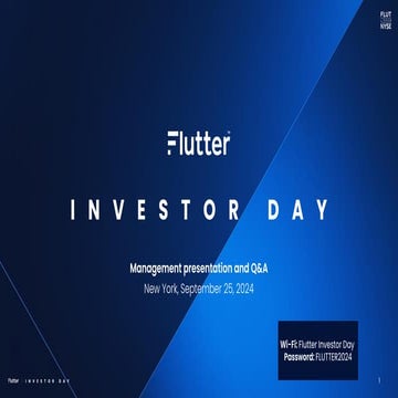 fultter investor day presentation to help me | PDF