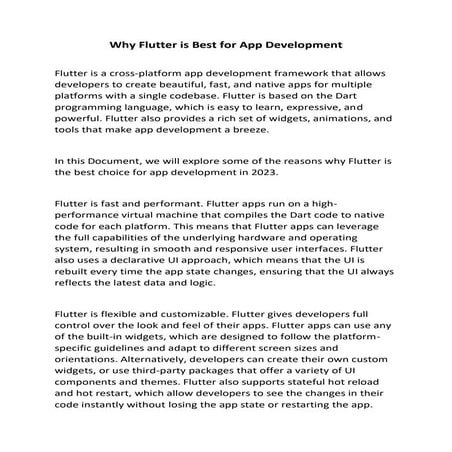 Flutter App Development Pdf 