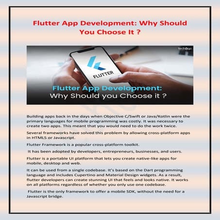 Flutter App Development Why Should You Choose It Pdf