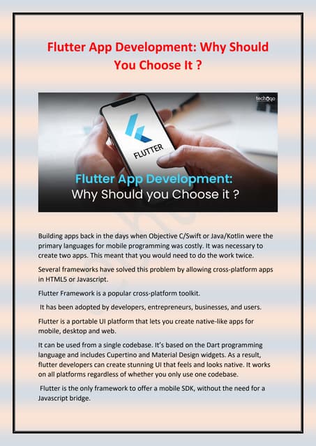 Flutter App Development Why Should You Choose It Pdf