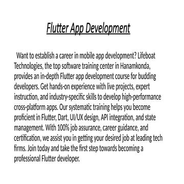 Flutter Training in Hyderabad & Hanamkonda | PPT