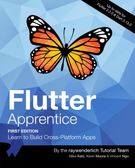 Flutter Apprentice First Edition Learn To Build Cross Platform Appspdf