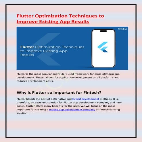 Flutter Optimization Techniques To Improve Existing App Resultspdf 