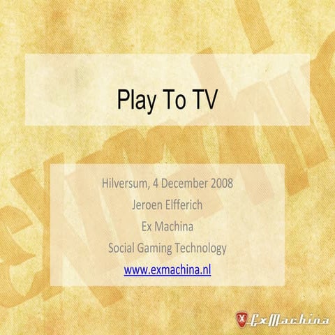 Flux Lezing Play To Tv 200812 | PPT