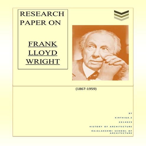 Fl wright research paper | DOCX