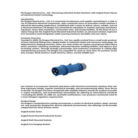 From Nante Labs to Industry Floors: Advancing Power Through Angled Panel Mounted Industrial ...