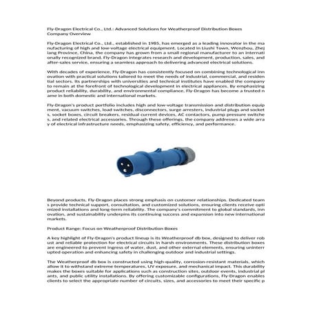 Nante Weatherproof Db Box Solutions for Industrial Applications | PDF