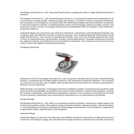 Nante Industrial Plug Factory: Precision-Engineered Plugs for Maximum ...