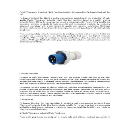 Nante Weatherproof Db Box Solutions for Industrial Applications | PDF