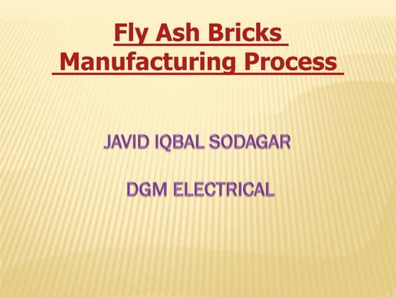 Manufacturing Process Of Fly Ash Bricks | ODP