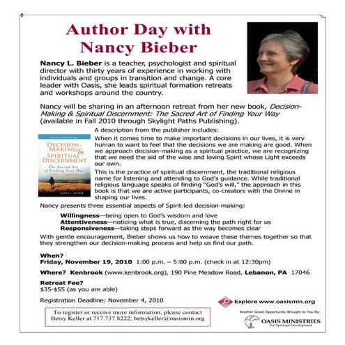 Nancy Bieber Author Day | PDF