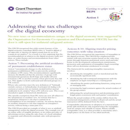 BEPS: Action #1 - Addressing the tax challenges of the digital economy ...